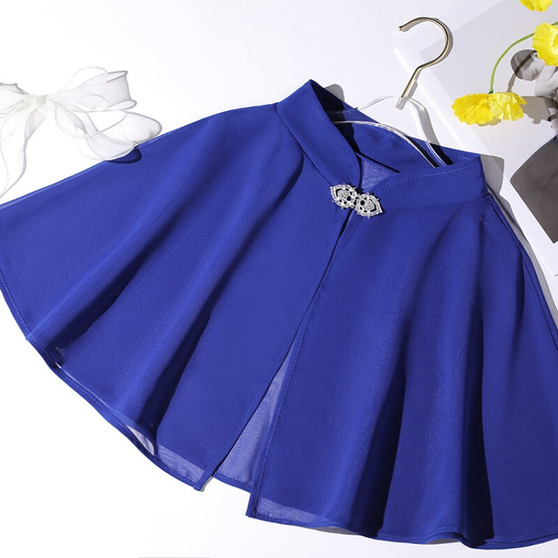 Bridal Crystal Chiffon Cape Poncho Bolero Shawl Cloak Cover Up Party ...