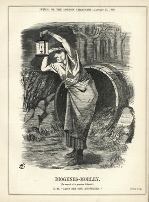 British PUNCH Magazine Satire - JOHN MORLEY (Life of Gladstone) Vintage ...