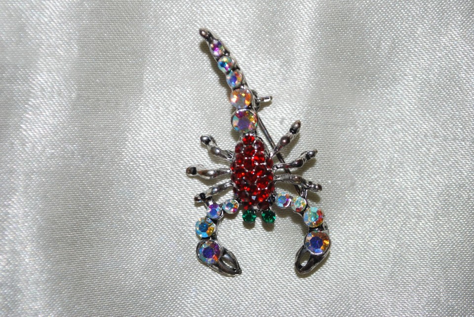 Scorpion Pin Red Crystals Spider Insect Scorpio Astrological Zodiac ...