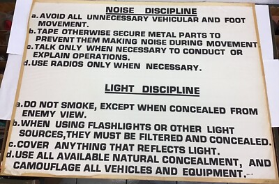 Vietnam Era Military Training Poster “Noise & Light Discipline” | eBay