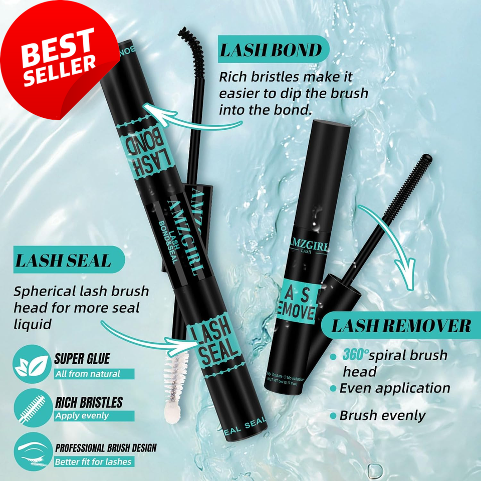 Lash Extension Kit 320pcs DIY Individual Clusters Bond Seal Remover ...