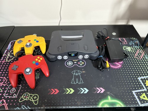 Nintendo 64 N64 Game Console System With Red Yellow Controllers | eBay