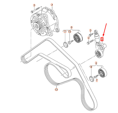 NEW AUDI A8 D4 BELT TENSIONER WITH DAMPER 07D903315J OEM | eBay