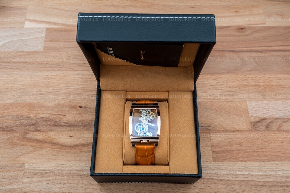 Mens Rose Gold Bridge Manual Mechanical Watch - Orange Leather ...