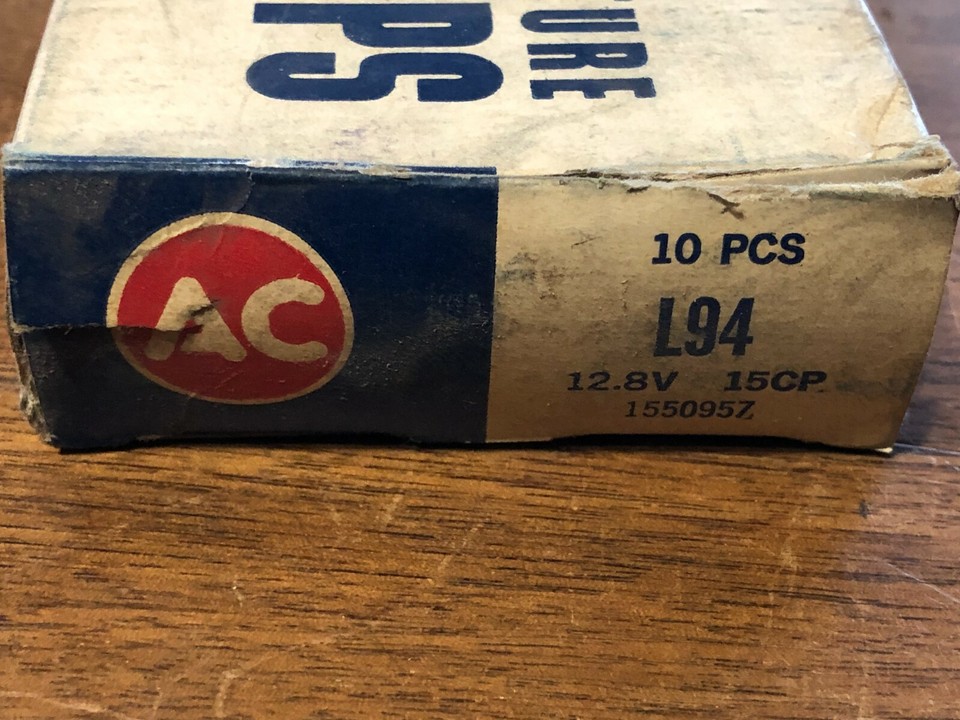 BOX Vintage AC GUIDE L94 LIGHT Lamp NOS NIB 12V BULBS Car OLD Truck ...