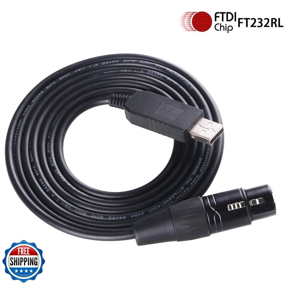 Green-utech USB to RS485 DMX-512 Female XLR 3 Pin for Control Stage ...