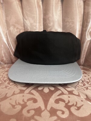 Vintage Cameo Black Silver Twill Snapback Cap Customizable 90s Raiders ...