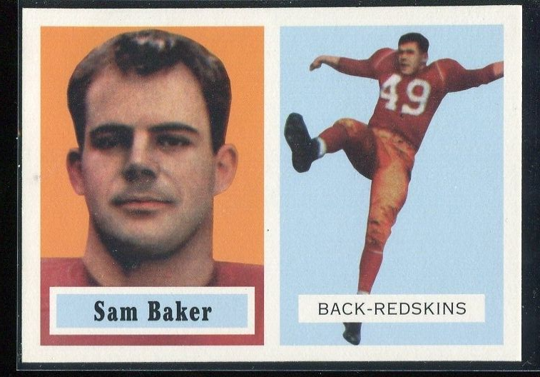 1957 Topps Archive Football Sam Baker #72 Washington Redskins | eBay