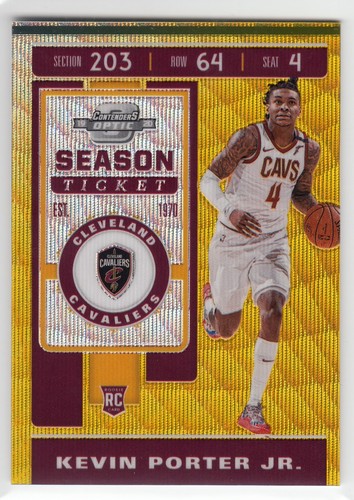 Kevin Porter Jr. SP RC 2019-20 Contenders Optic GOLD WAVE #127 Rookie ...