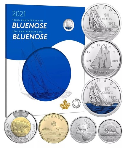Canada 2021 100th Anniversary of Bluenose Coin Set in Original RCM ...