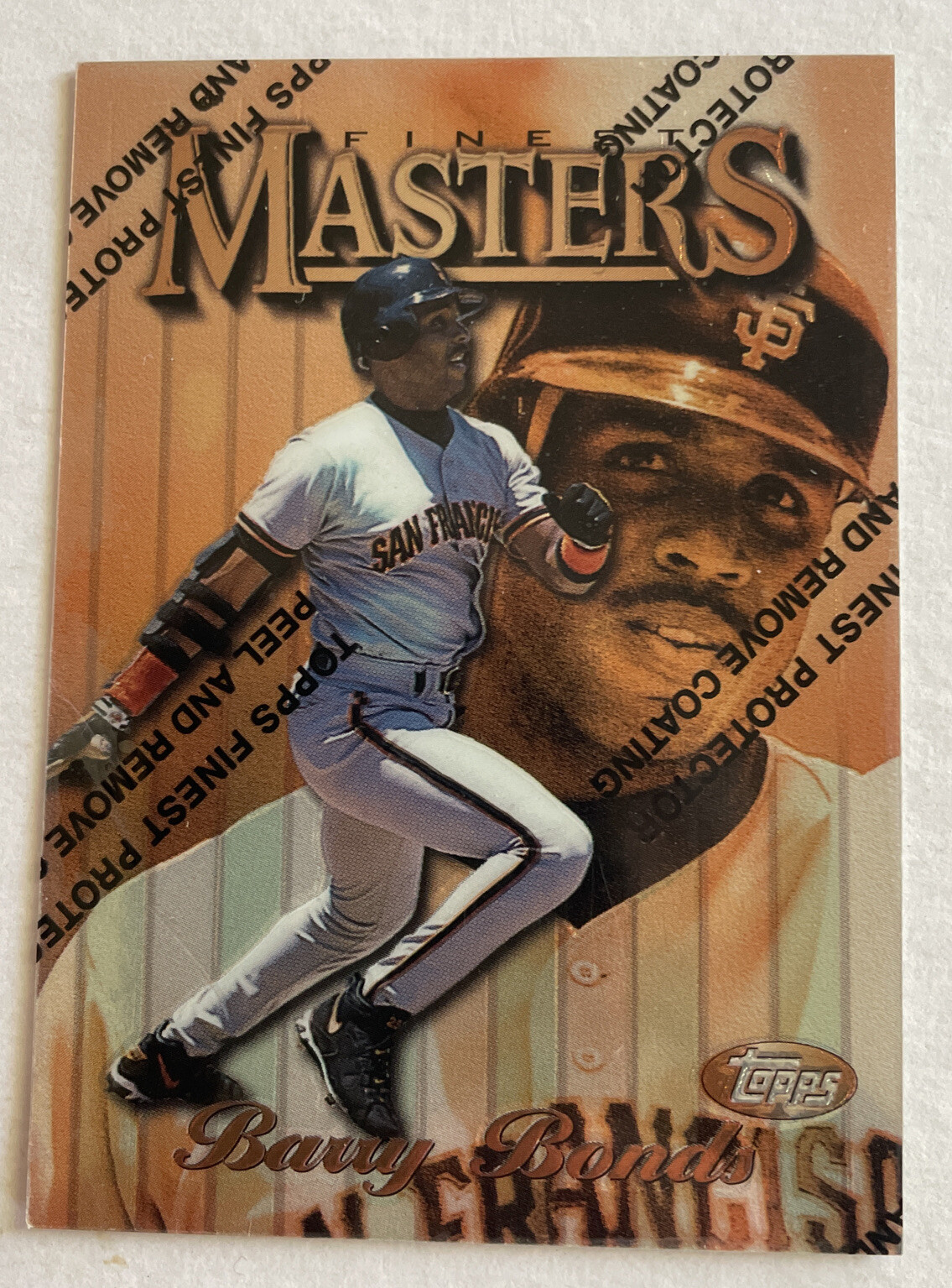 1997 Topps Finest Masters #1 Refractor BARRY BONDS Promotional Sample w ...
