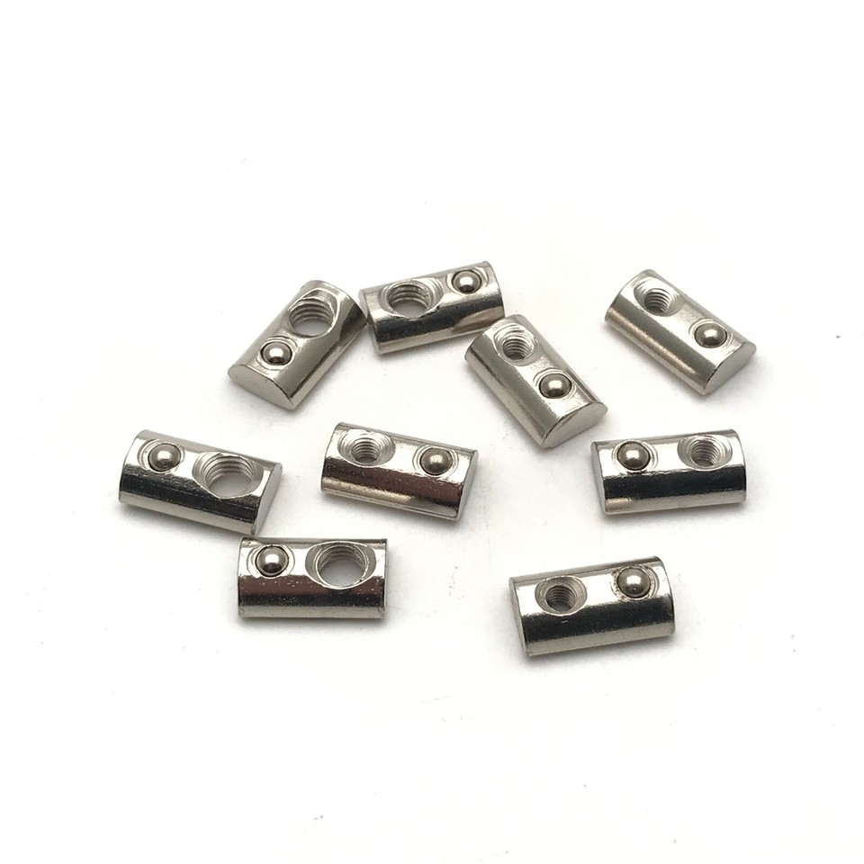 Spring/Roll-in Ball T-Nuts for Alloy Profiles 40 Series in Sizes M4 M5 ...