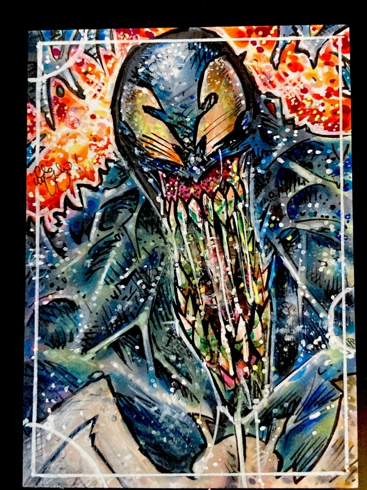 VENOM SPIDER-MAN SKETCH Card Original Art Chris McJunkin | eBay