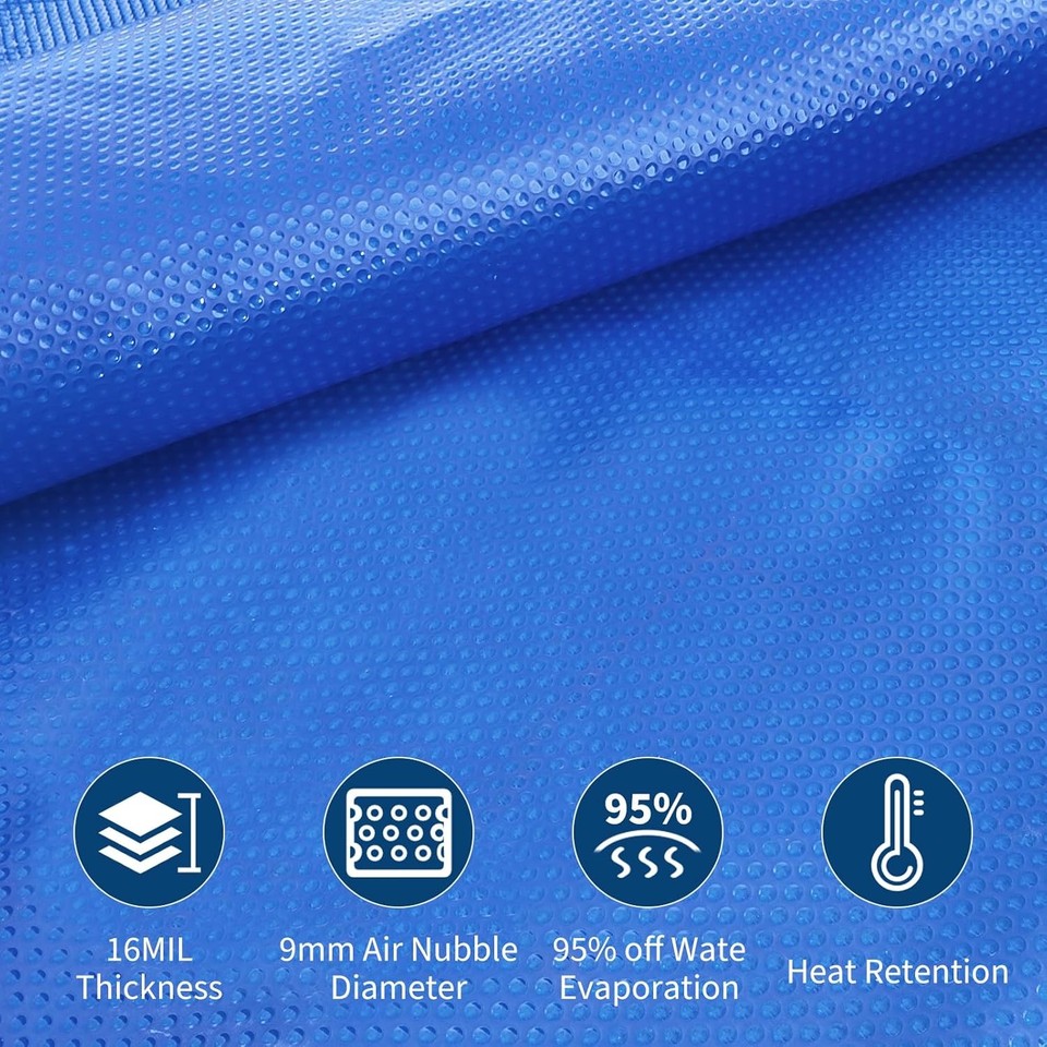 16 Mil Solar Pool Cover Heater 12x24 12x32 16x24 16x32 18x36 Swimming ...