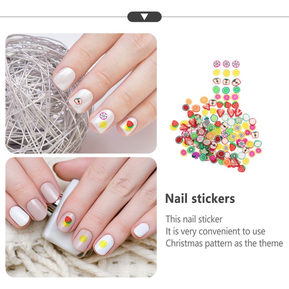 4 Packs Nail Charms Bulk Mix Polymer Clay Slices for Nails Fruit Decals ...