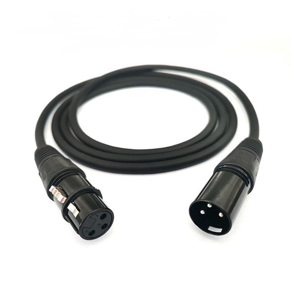 3 Pin XLR Microphone Cable Male to Female Balanced Patch Lead Mic ...