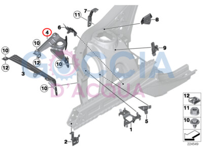 Genuine BMW X3 X4 Series Mount For Side Wall Headlight Left N/S ...