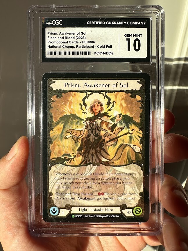 Prism, Awakener of Sol COLD FOIL HERO86 Promo Flesh and Blood FAB CGC ...