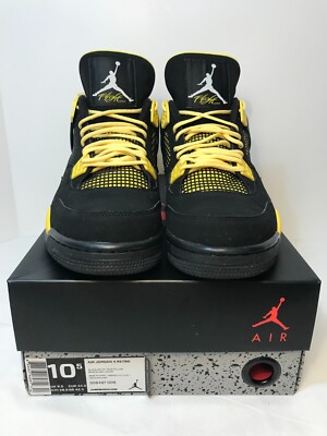 🔥Nike Air Jordan 4 Retro Thunder 2012 Black Yellow 308497 008 (Steelers ...