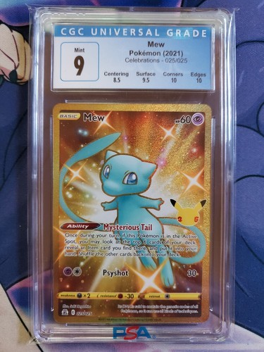 MEW - Secret Rare 025/025 Celebrations - CGC GRADE 9 Pokemon TCG | eBay