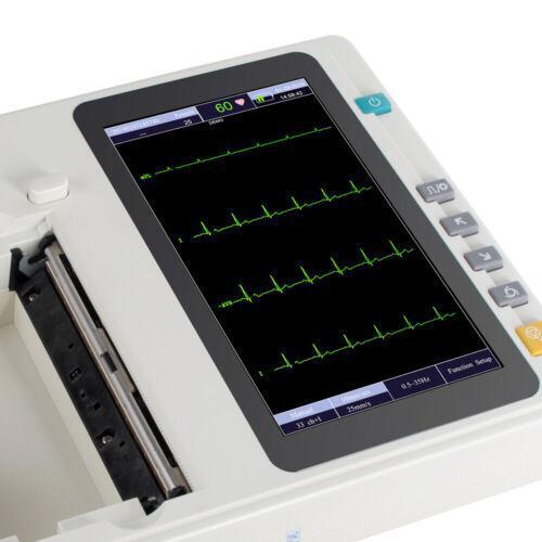Touch Screen Digital 6 Channel 12 Lead Electrocardiograph ECG EKG ...