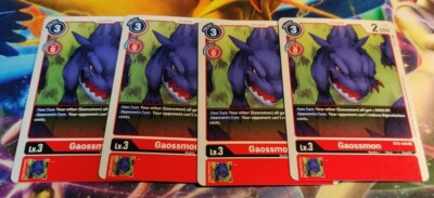 x4 Playset Digimon GAOSSMON BT5-008 Red Common TCG | eBay