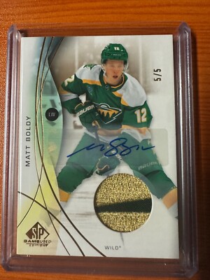 2024-25 Upper Deck SPX Game Used Matt Boldy Gold Auto premium ...