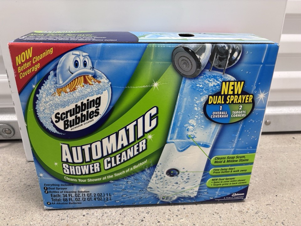 SCRUBBING BUBBLES Automatic Shower Cleaner Sprayer Kit TWO 34 oz ...
