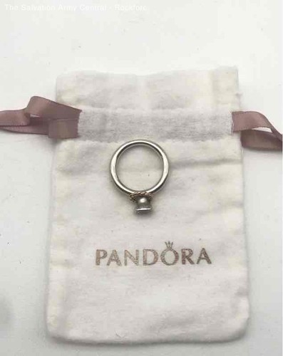 Pandora Ale 54 925 Sterling Silver 5K Yellow Gold 5.58g Round Band Ring ...