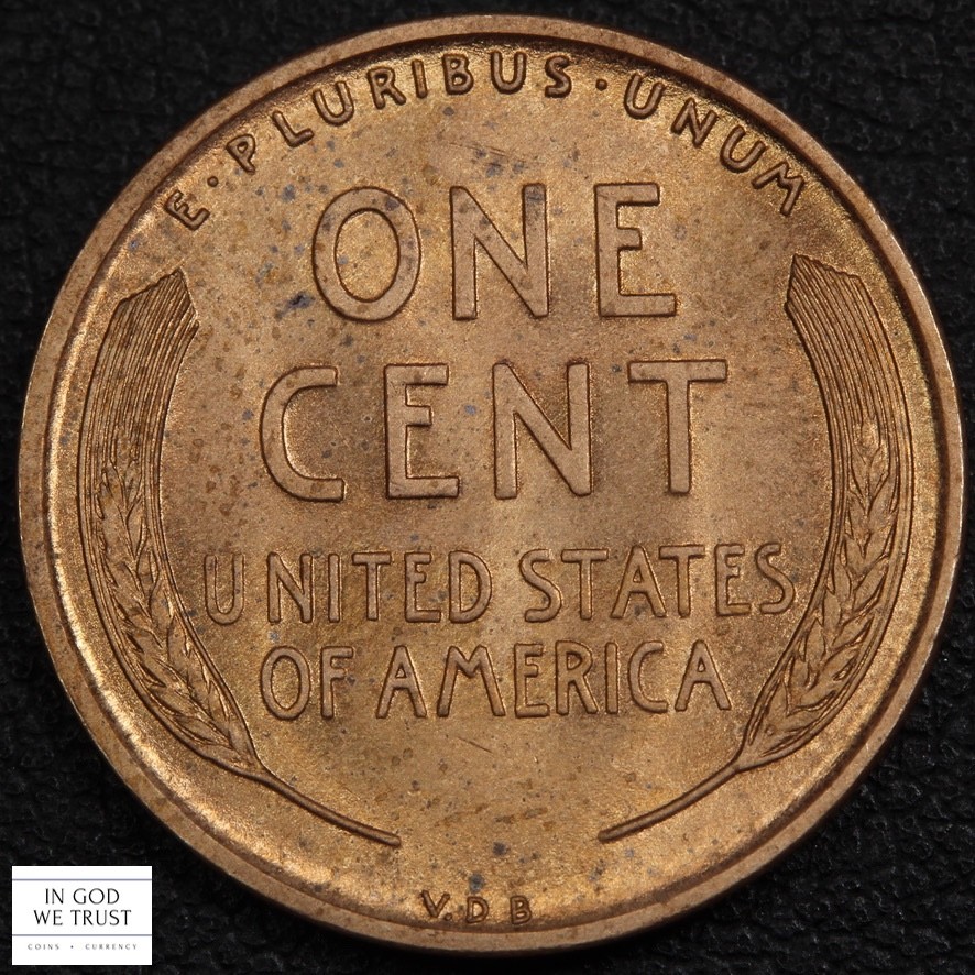 1909 VDB RED Lincoln Wheat Copper Cent 1C **RD MS CHOICE BRILLIANT ...