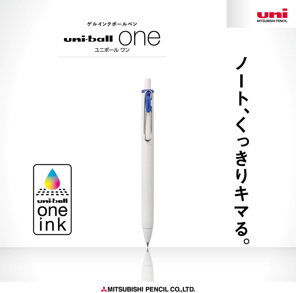 Mitsubishi Pencil Uni-Ball One Gel Ballpoint Pen, 0.5, Blue, 10 Pieces ...