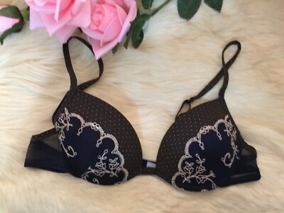 Intimissimi Bra size it 4a us 36a eu 80a padded underwired blue black ...