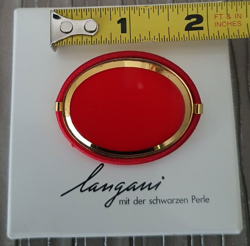 LANGANI FOR LOUIS FERAUD DESIGNER BROOCH RED-GOLD TONE - EUC | eBay