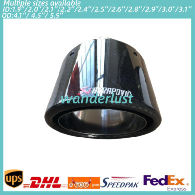 1x Akrapovic Oval Exhaust Tip Glossy Carbon Fiber End Pipe OD:105mm ...