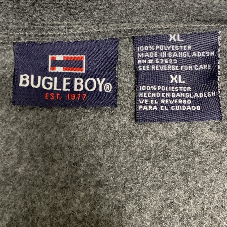 Vintage Bugle Boy Mens Gray XL Fleece Pullover 1/4 Zip | eBay
