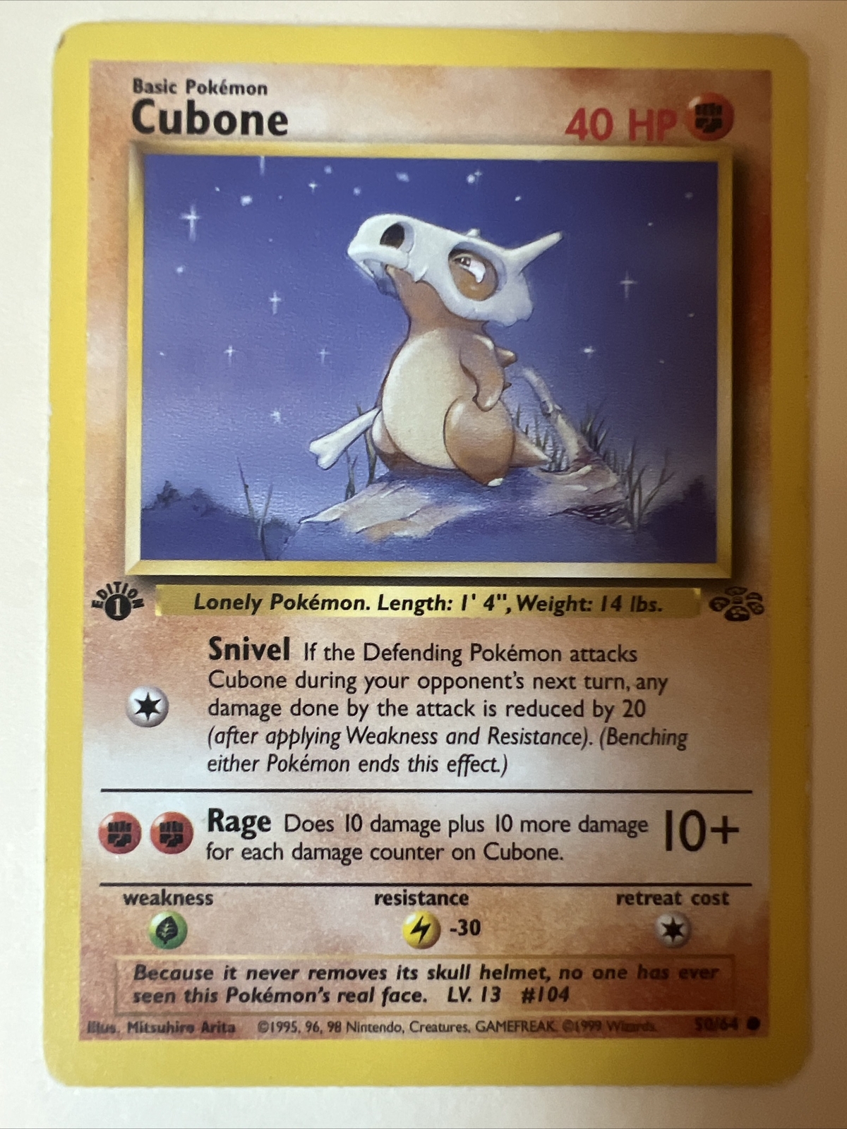 Pokémon TCG Cubone Jungle 50/64 Regular 1st Edition Common | eBay