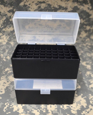 2 x BERRY'S PLASTIC STORAGE AMMO BOX CLEAR COLOR 308/243 ACP 50 rd | eBay