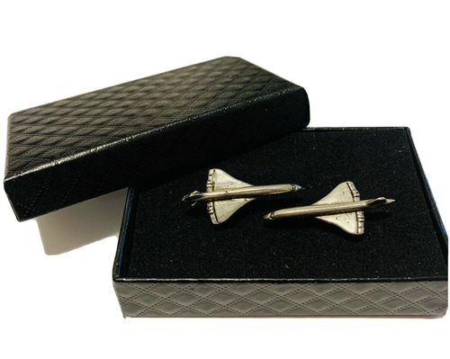 CONCORDE SILVER PEWTER CUFFLINKS IN GIFT BOX WEDDINGS BIRTHDAYS XMAS ...