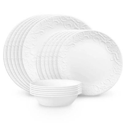 New Corelle Embossed Bella Faenza 18-Piece Dinnerware Set 1114999 | eBay