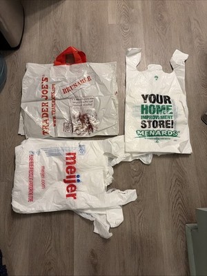 Bulk Never Used Plastic Grocery Bags. 50-60 Meijer Bags, 14 Menards, 5 ...