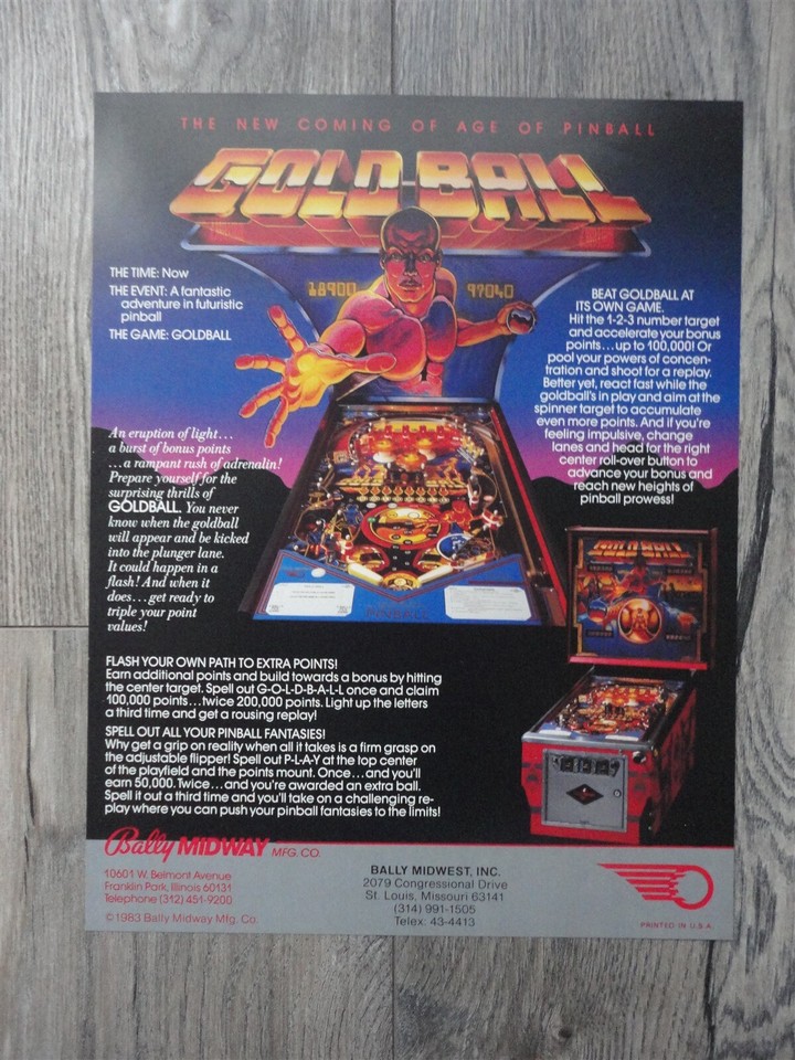 Gold Ball Bally Pinball Flyer / Original Brochure | eBay