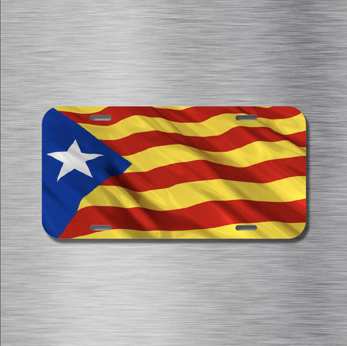 Catalonia Flag Cataluña Spain Barcelona Vehicle License Plate Front ...