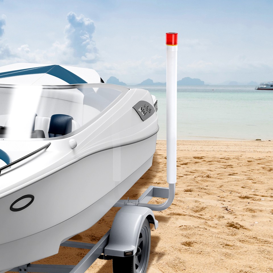 VEVOR 46” Boat Trailer Guide-on w/PVC Poles & LED Lamp Galvanized ...