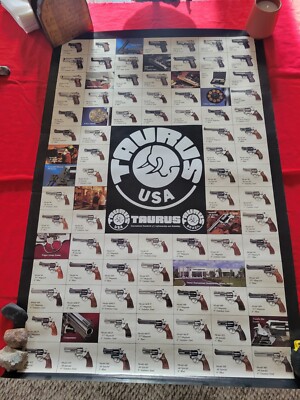 Vintage Taurus USA Pistol & Revolver Poster Chart 36" x 24" Nice! | eBay