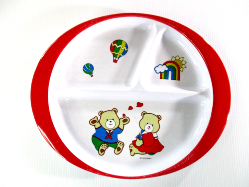 PACO Melamine Ware Segregated Toddlers Dinner Plate 25cm x 21cm 3 ...