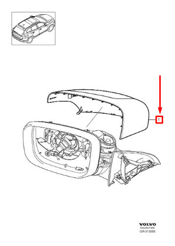 VOLVO XC60 Front Left Door Mirror Cover Cap 39854898 NEW GENUINE | eBay