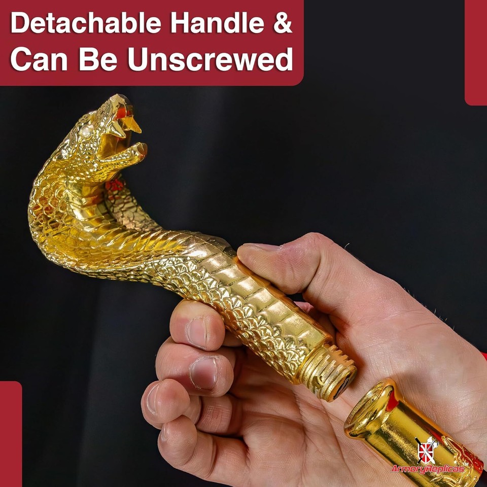 King Cobra Golden Pharaoh Walking Cane Stick Staff | eBay