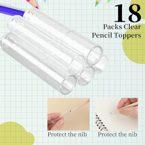40 Pieces Clear Tip Protector Cover Plastic Pencil Caps Pencils ...