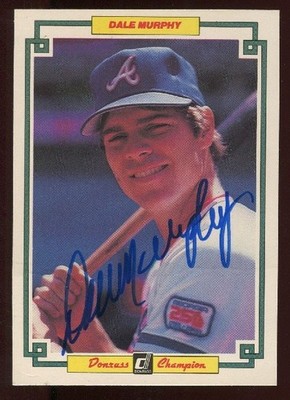 1984 Donruss Champions Dale Murphy Autographed Jumbo Card #49 Atlanta ...