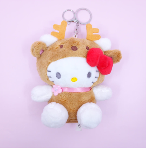 Sanrio Official Plush Doll : Hello Kitty Deer costume 13cm Key chain ...